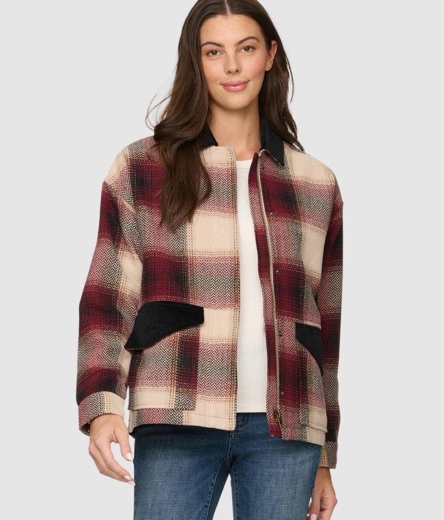 BLAKELY PLAID CHORE JACKET WITH CORD COLLAR – Doppelgänger ...